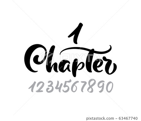 Chapter 1. One and other numbers. Calligraphy... - Stock Illustration ...