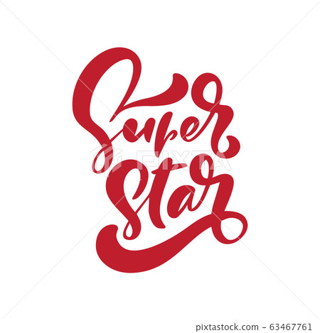 Super star vector lettering illustration. Hand... - Stock Illustration ...