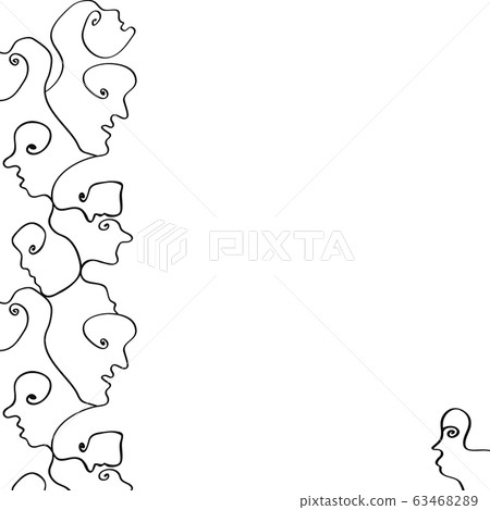 Abstract profile of people. Modern poster with... - Stock Illustration ...