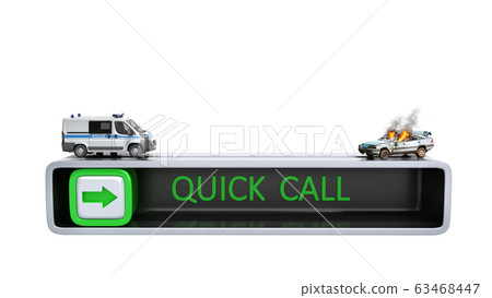 concept of quick call of police 3d render on white - Stock Illustration ...