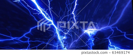 Blue lightning - Stock Illustration [63469174] - PIXTA