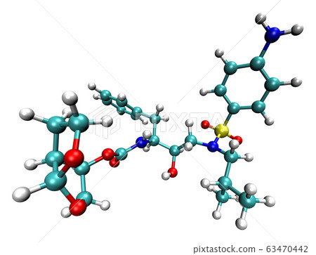 3D structure of antiviral Darunavir, active - Stock Illustration ...