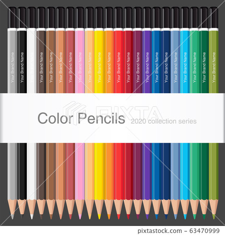 Colour pencils isolated on dark gray background - Stock Illustration ...