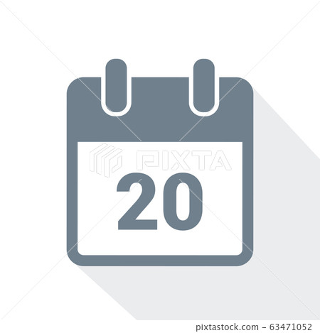 simple calendar icon 20 on white background - Stock Illustration ...