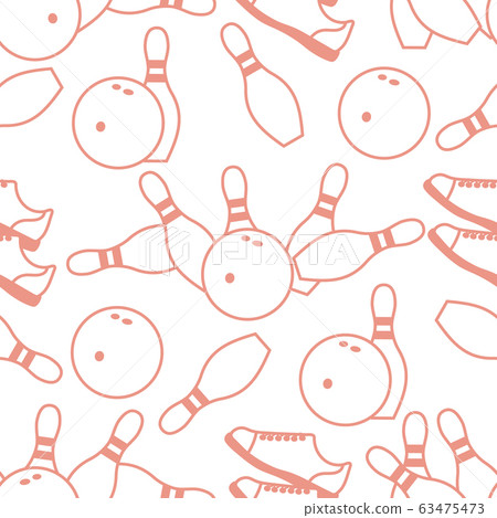 Vector Seamless pattern Bowling Sport Game Strike - Stock Illustration ...