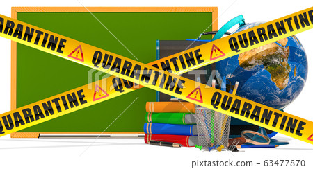 School quarantine, distance education concept - Stock Illustration ...