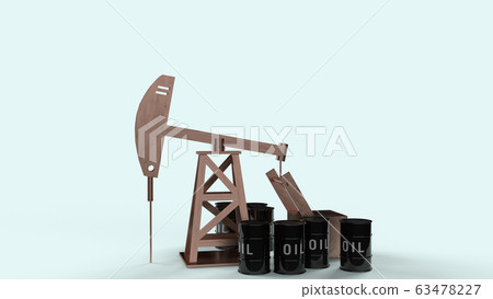 The oil drilling machine 3d rendering for ... - Stock Illustration ...