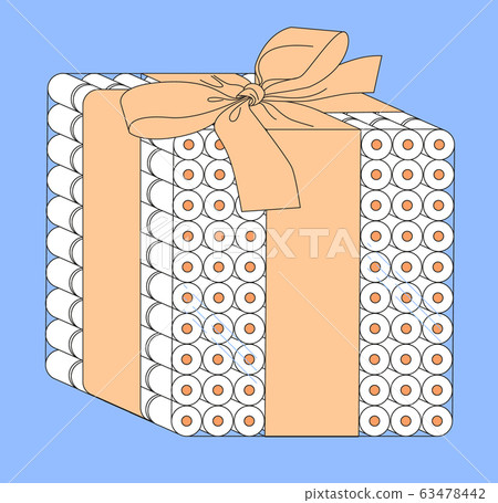 Giant toilet paper pack on blue - Stock Illustration [63478442] - PIXTA