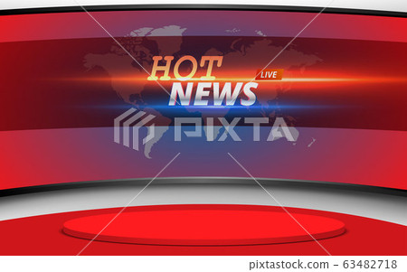red stand and hot news live on lcd screen... - Stock Illustration ...