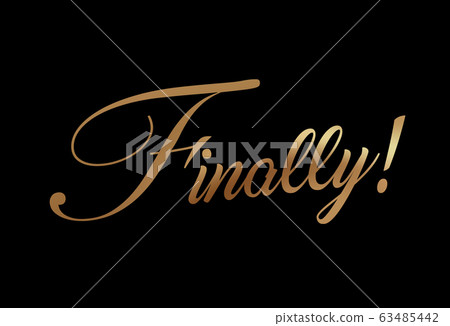 Gradient golden isolated elegant hand writing... - Stock Illustration ...