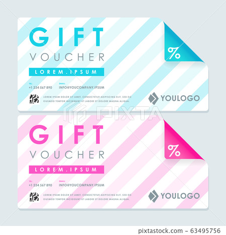 Gift voucher with lines template - Stock Illustration [63495756] - PIXTA
