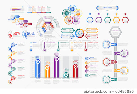 Multicolored infographic charts in set - Stock Illustration [63495886 ...
