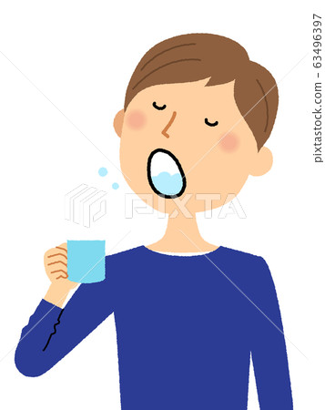 Young man gargle - Stock Illustration [63496397] - PIXTA