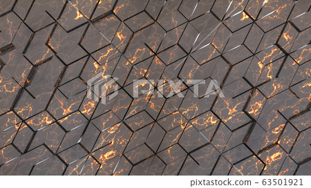 3D surface render with abstract geometric pattern.-插圖素材 [63501921 ...