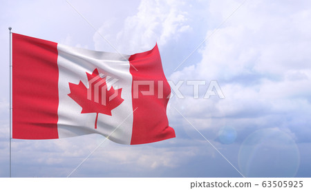 High resolution close-up flag of Canada. 3D... - Stock Illustration ...