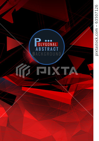 Red Polygonal triangle abstract with shatter line - Stock Illustration ...