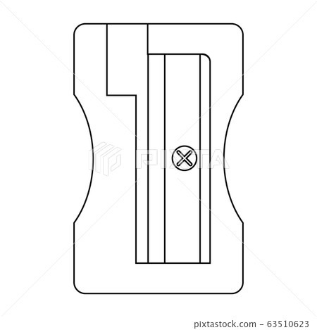Outline pencil sharpener isolated on white - Stock Illustration ...