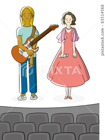 Artist depressed with empty seats in front - Stock Illustration ...