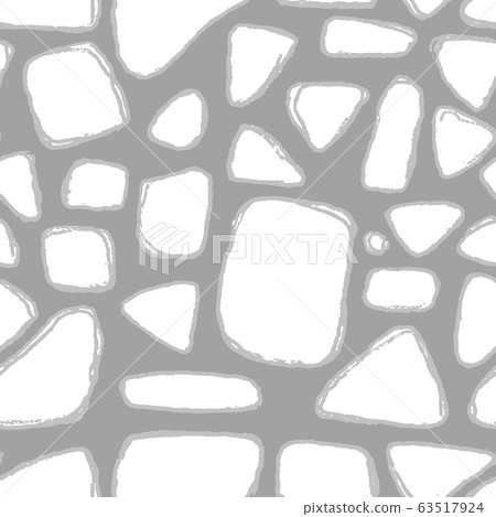 Stones handdrawn seamless gray pattern. Vector... - Stock Illustration ...