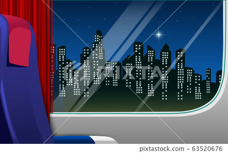 view of window in electric train in the city... - Stock Illustration ...