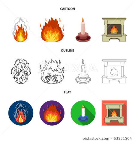 Isolated object of fire and flame icon.... - Stock Illustration ...