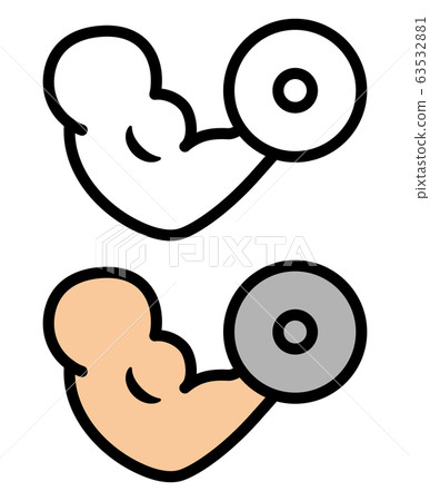 Dumbbell curl icon set - Stock Illustration [63532881] - PIXTA
