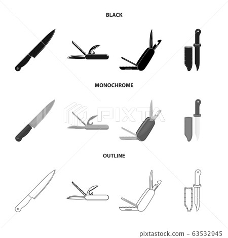 Vector design of knife and cut sign. Collection... - Stock Illustration ...