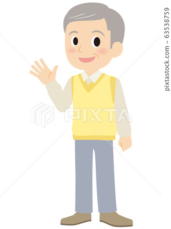 Grandpa waving - Stock Illustration [63538759] - PIXTA