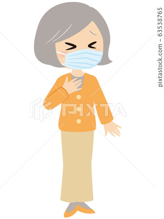 Grandma wearing a mask - Stock Illustration [63538765] - PIXTA