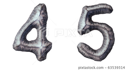 Set of numbers 4, 5 made of forged metal...-插圖素材 [63539314] - PIXTA圖庫