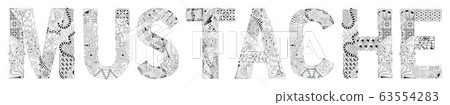 Word mustache ornate sketch for your design. - Stock Illustration ...