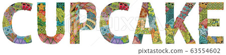 Word CUPCAKE. Vector zentangle object for - Stock Illustration ...