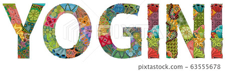 Word YOGI. Vector zentangle object for decoration - Stock Illustration ...