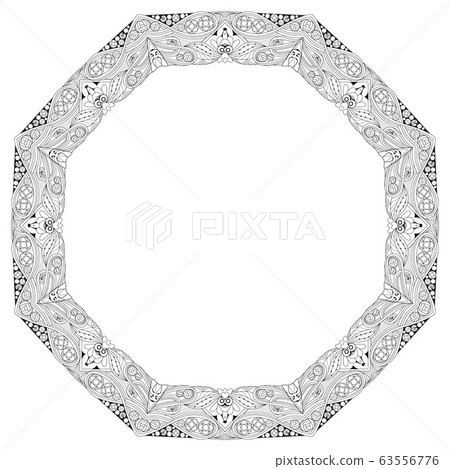 Round frame for coloring. Vector decorative - Stock Illustration ...