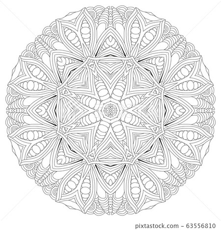 Hand drawn zentangle circular ornament for - Stock Illustration ...