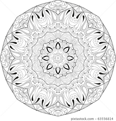 Hand drawn zentangle circular ornament for - Stock Illustration ...