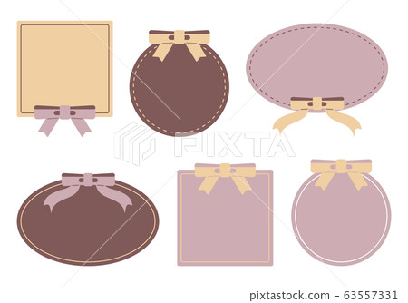 Girly Ribbon Frame Set - Stock Illustration [63557331] - PIXTA
