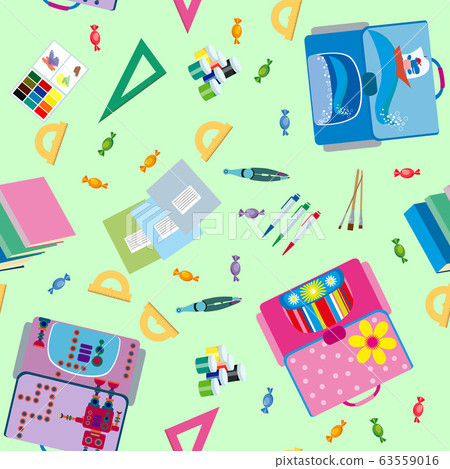 Seamless school pattern. Background with school - Stock Illustration ...