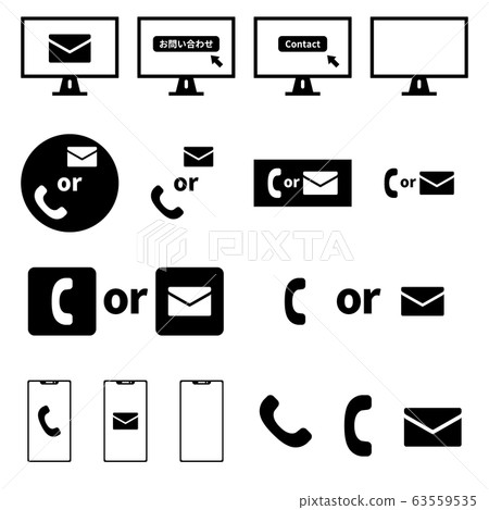 Inquiry, icon, mail, phone, smartphone, PC - Stock Illustration ...