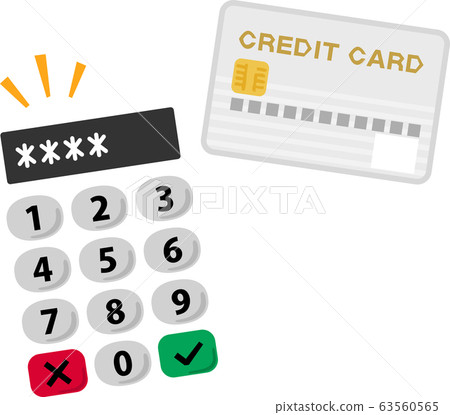 Credit card PIN input terminal - Stock Illustration [63560565] - PIXTA