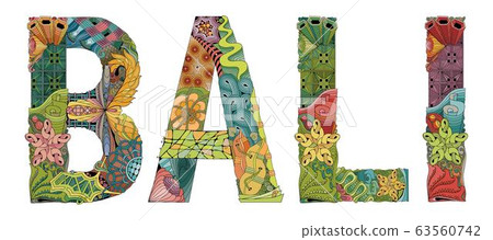 Word BALI. Vector decorative zentangle object for - Stock Illustration ...