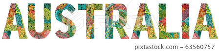 Word Australia. Vector zentangle object for - Stock Illustration ...