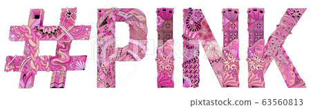 Word PINK with hashtag. Vector decorative - Stock Illustration ...