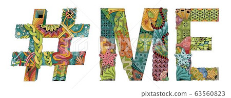 Word ME with hashtag. Vector decorative zentangle - Stock Illustration ...