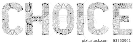 Word CHOICE for coloring. Vector decorative - Stock Illustration ...