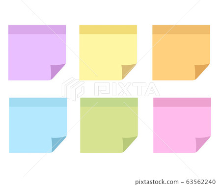 6 color sticky note set - Stock Illustration [63562240] - PIXTA