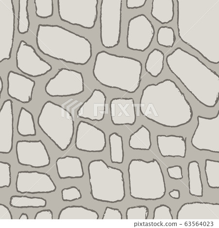 Stones handdrawn seamless gray pattern. Vector... - Stock Illustration ...