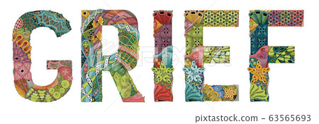 Word GRIEF. Vector zentangle object for decoration - Stock Illustration ...