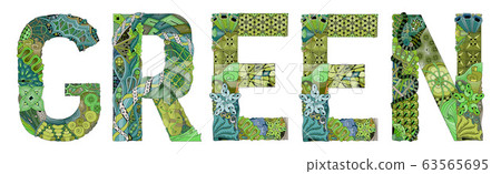 Word GREEN. Vector decorative zentangle object for - Stock Illustration ...