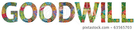 Word goodwill. Vector zentangle object for - Stock Illustration ...